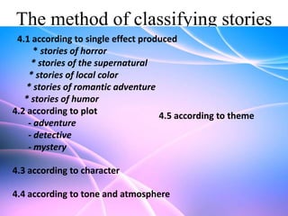 Teaching the short story | PPTX | Genres