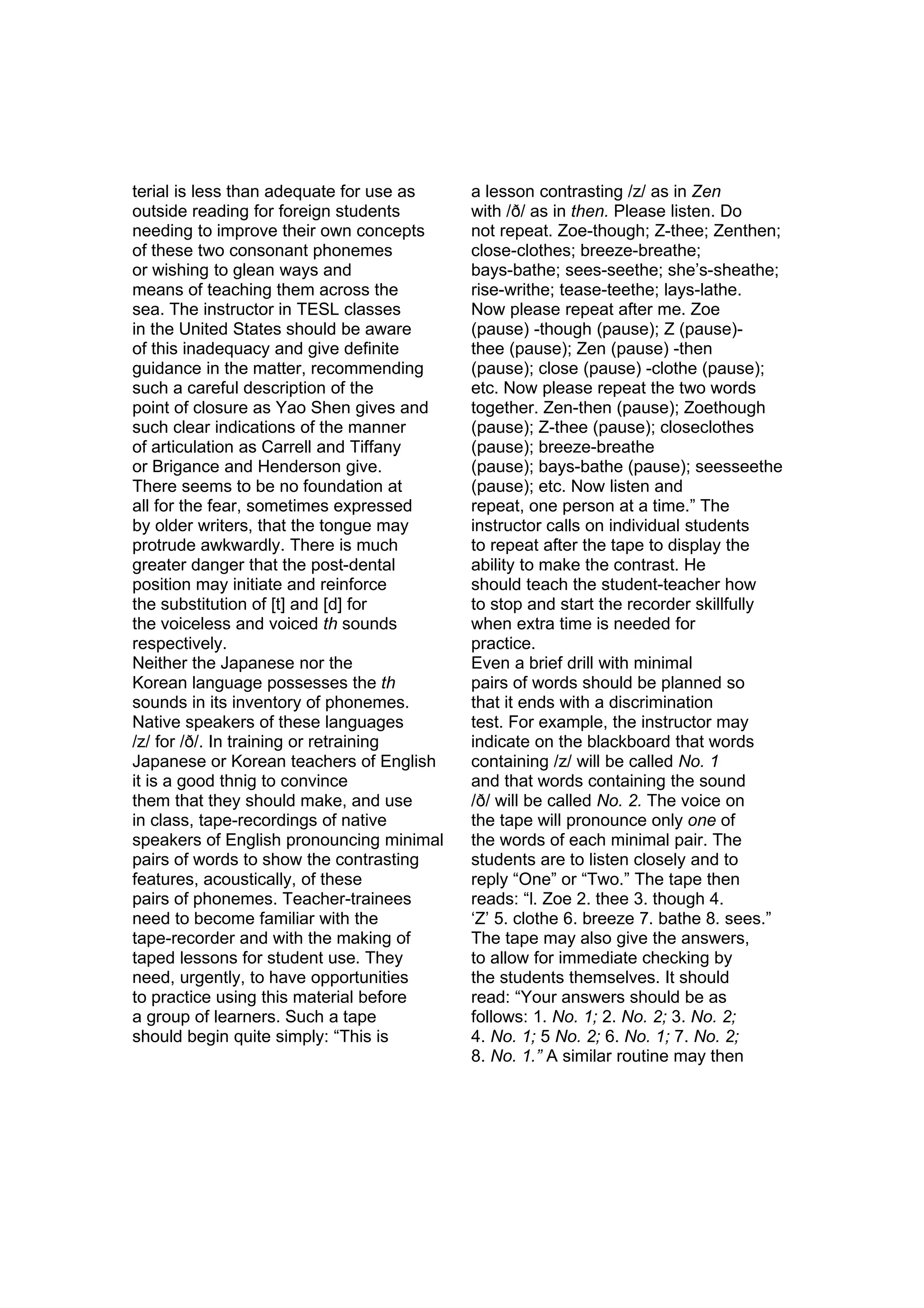 Teaching The Th Sound | DOC