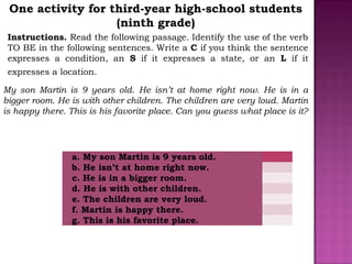 Teaching the verb To Be | PPT