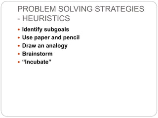 Teaching thinking and problem solving skills | PPTX