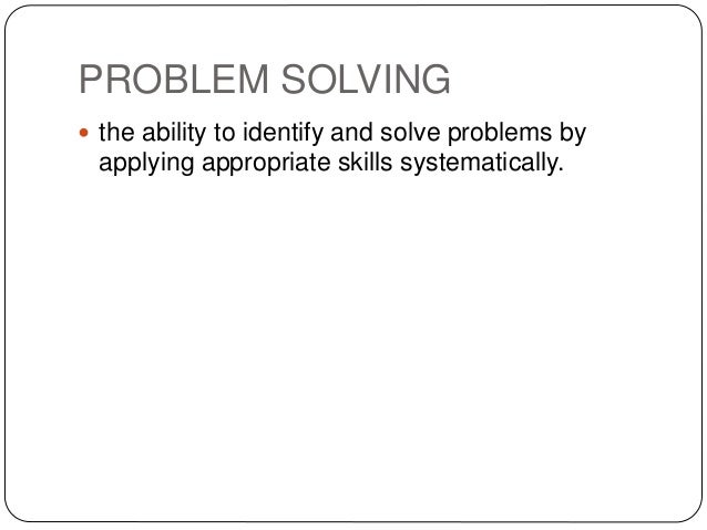 Teaching thinking and problem solving skills