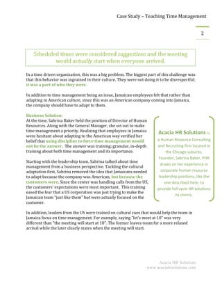 Teaching Time Management - A Case Study | PDF | Business Administration ...