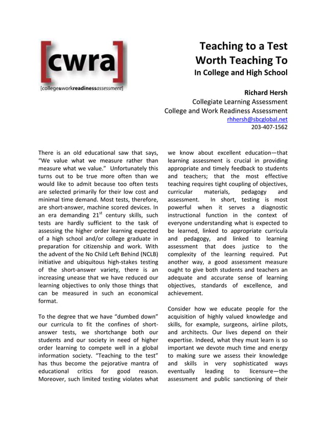 Teaching to a_test_worth_teaching_to_reformat_ | PDF