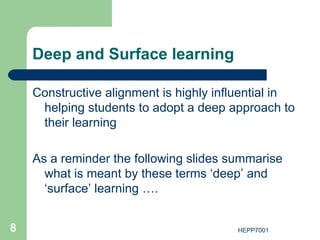 Teaching to support learning jan 2011 | PPT