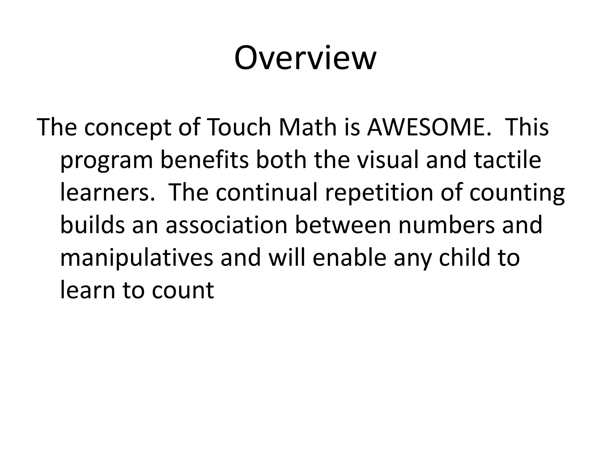 Teaching touch math basics | PPTX