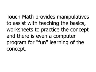 Teaching touch math basics | PPTX