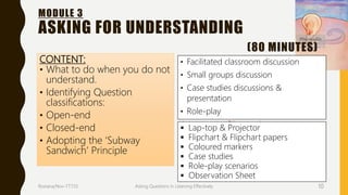 Teaching Training Plan - Asking Questions in Listening Effectively | PPT