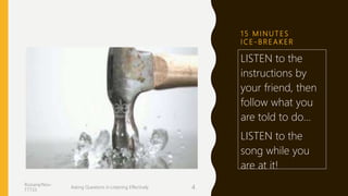 Teaching Training Plan - Asking Questions in Listening Effectively | PPT