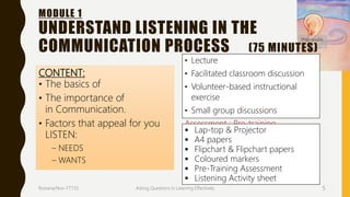 Teaching Training Plan - Asking Questions in Listening Effectively | PPT