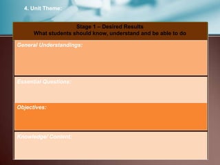 Teaching Unit Template | PPT