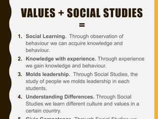 Introduction to Teaching Vaues in Social Studies | PPTX | Education