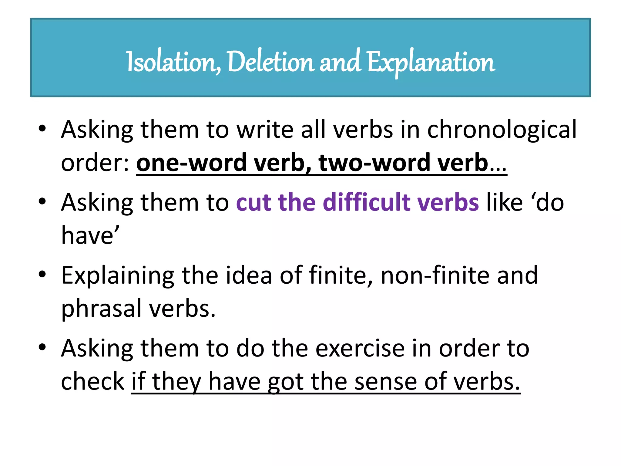 Teaching verbs inductively | PPT