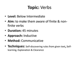 Teaching verbs inductively | PPT