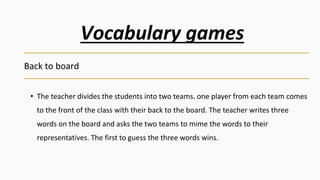 Ways of Presenting and Teaching vocabulary | PPTX