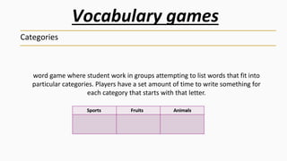 Ways of Presenting and Teaching vocabulary | PPTX