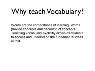Teaching vocab staff pd | PPT