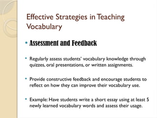 TEACHING VOCABULARY-1.pptx Strategies and Approaches | PPTX