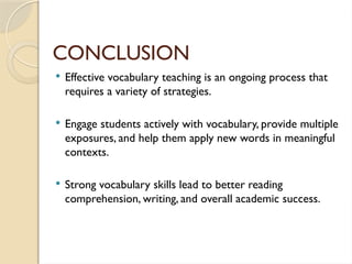 TEACHING VOCABULARY-1.pptx Strategies and Approaches | PPTX