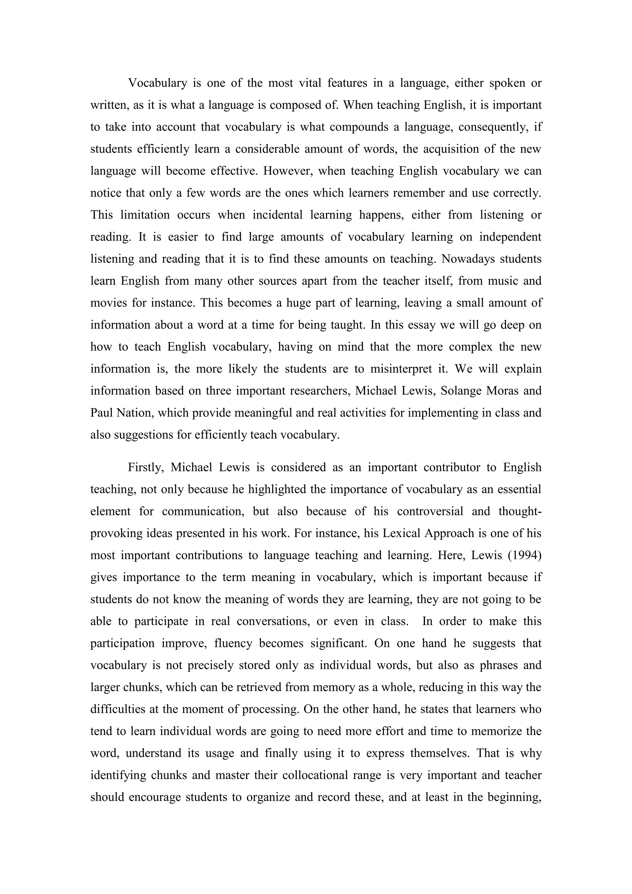 Teaching vocabulary | DOCX