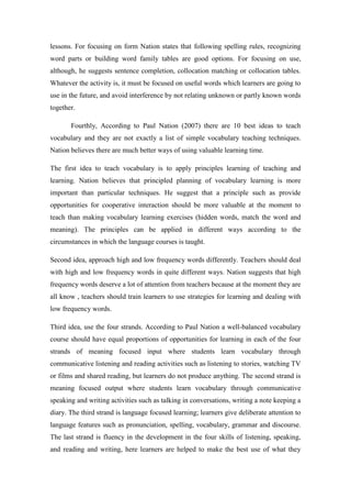 Teaching vocabulary | DOCX