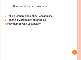 Teaching vocabulary | PPTX