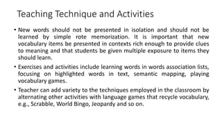 TEFL- Teaching Vocabulary | PPTX