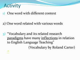 Teaching vocabulary | PPT