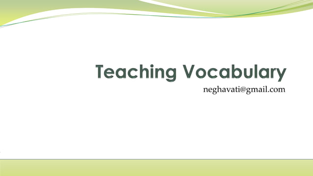 Teaching vocabulary | PPT