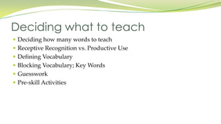 Teaching vocabulary | PPSX