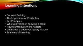 Teaching vocabulary effectively | PPTX