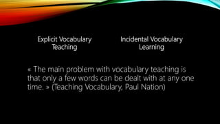 Teaching vocabulary effectively | PPTX