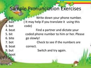 Teaching Vowel Pronunciation | PPTX