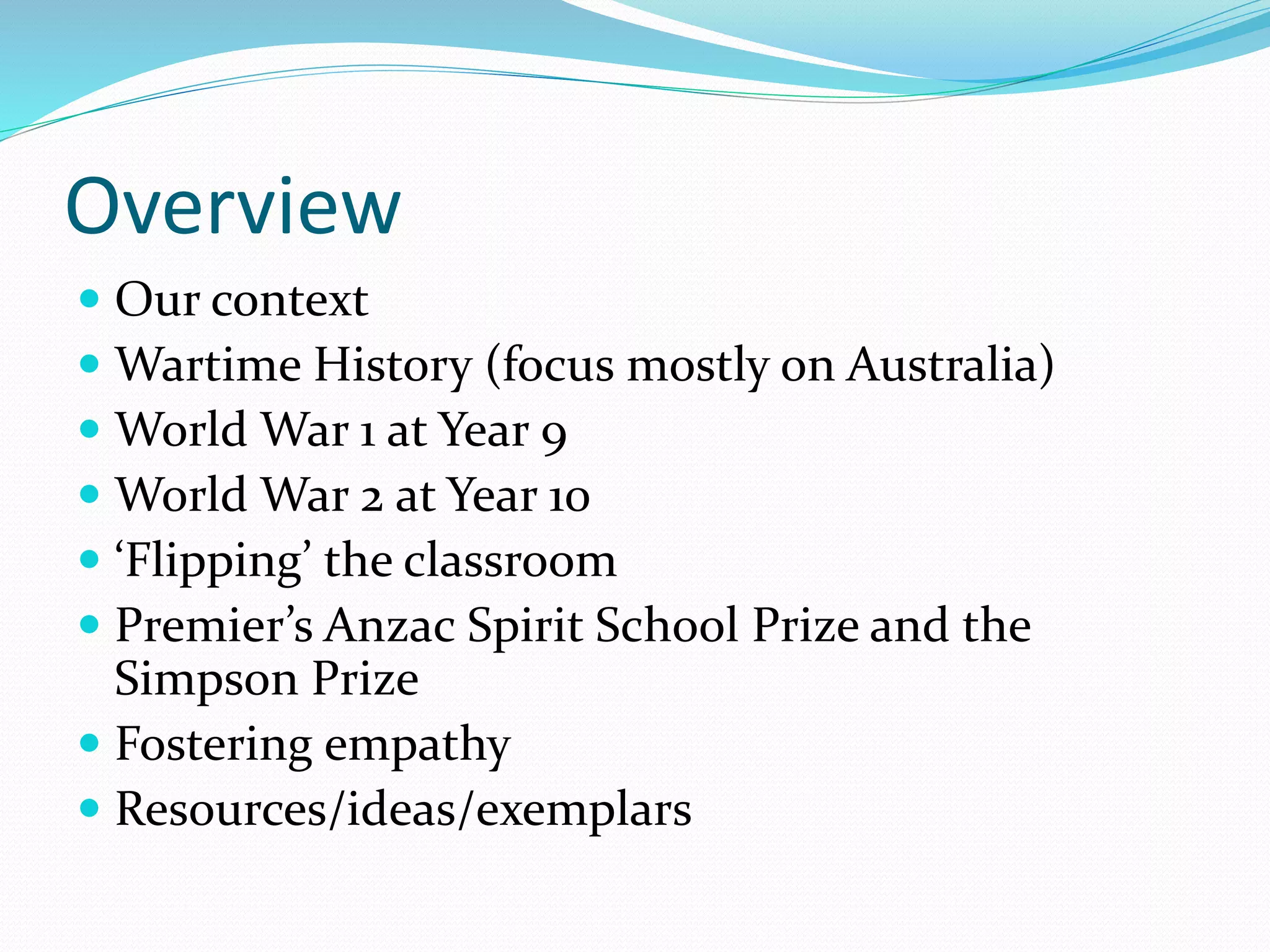 Teaching wartime history 9 12 | PPTX