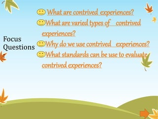 Presentation for Teaching with Contrive Experience.pdf | Free Download