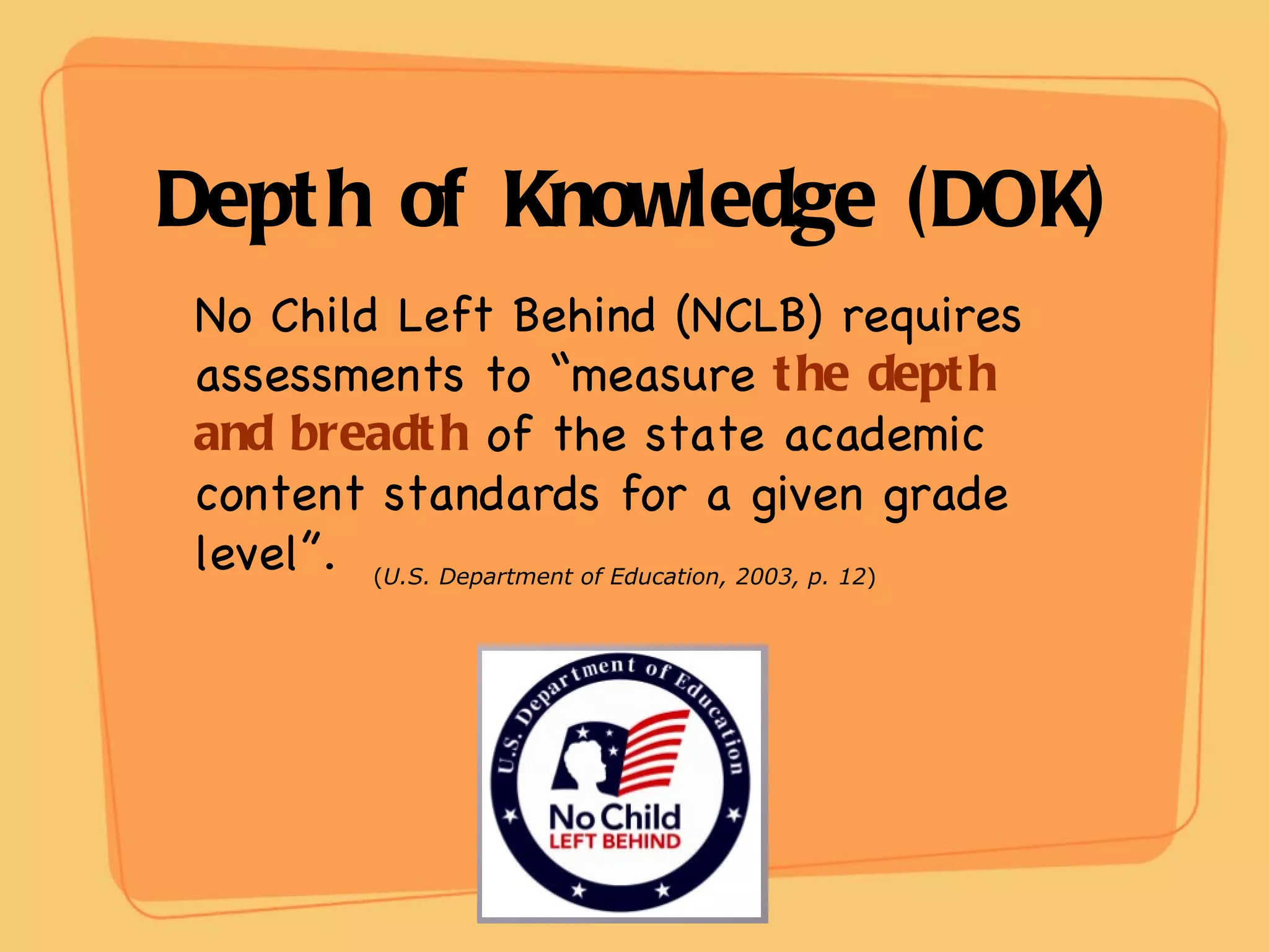 Teaching with depth understanding webb’s depth of knowledge | PPT