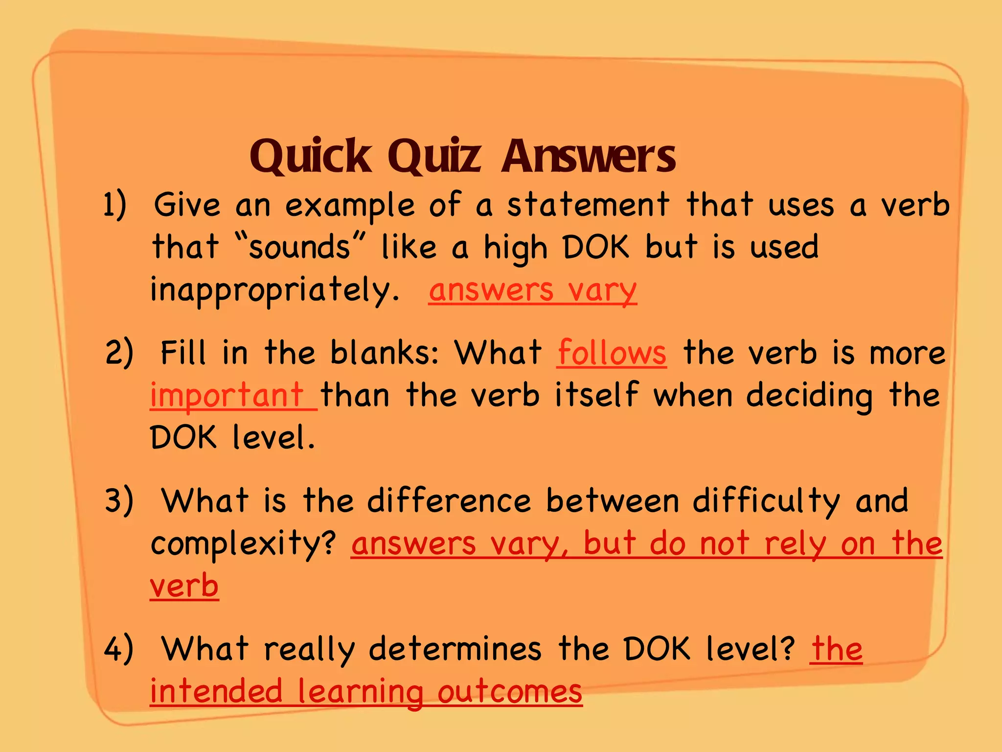 Teaching with depth understanding webb’s depth of knowledge | PPT