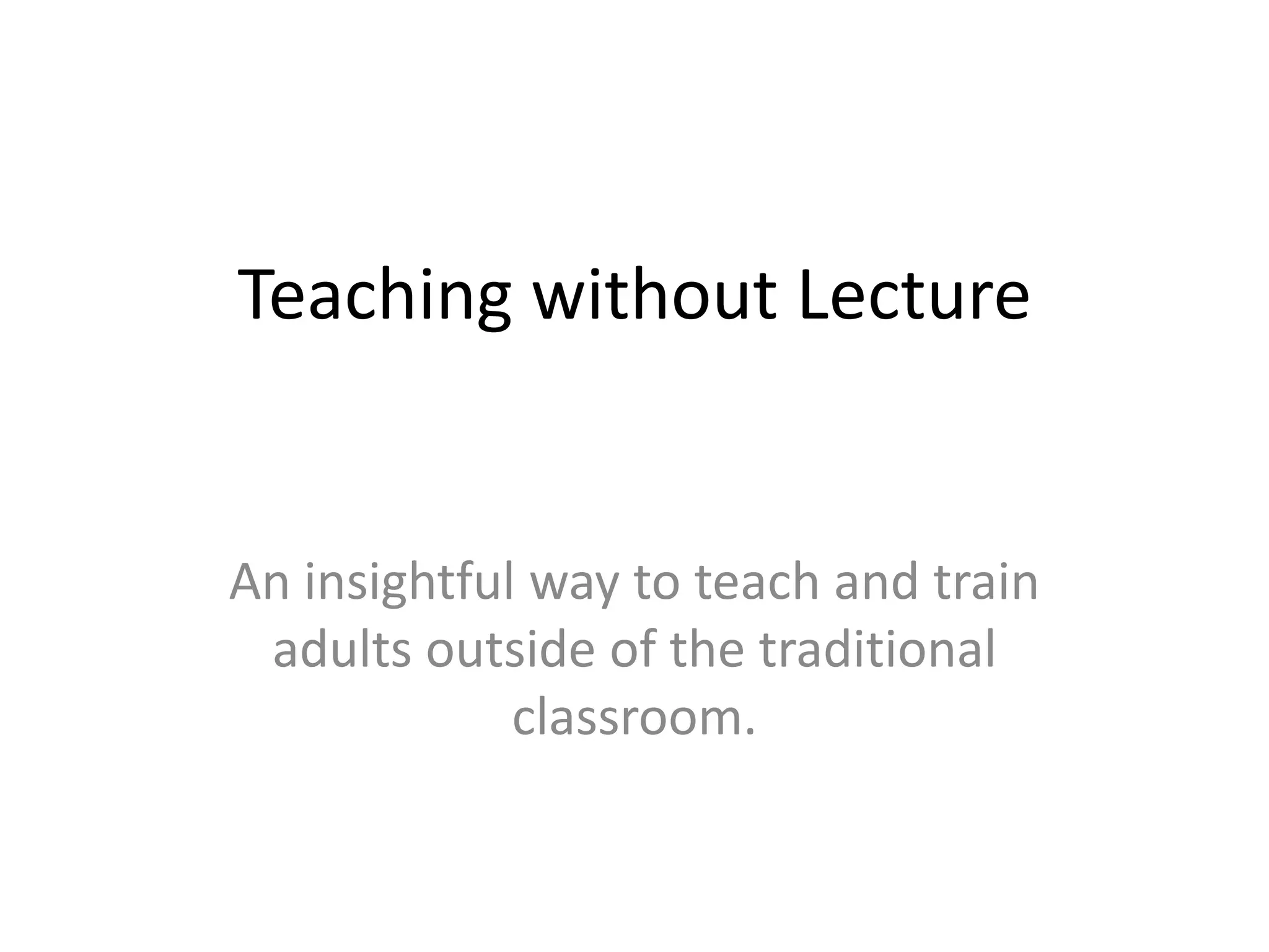 Teaching without lecture | PPTX