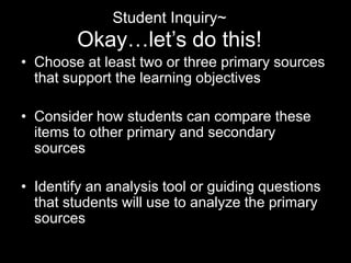 Teaching with primary sources | PPTX | Primary Education | Education