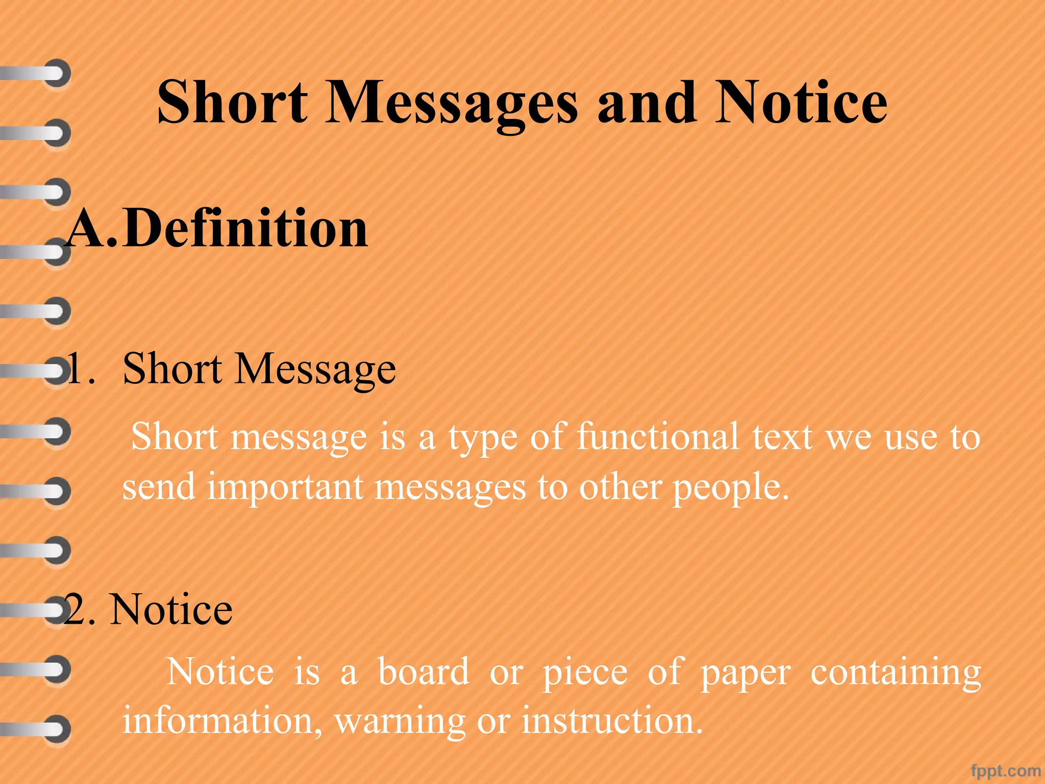 Teaching Writing: Short Functional Text (Short Message and Notice) | PPT