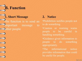 Teaching Writing: Short Functional Text (Short Message and Notice) | PPT