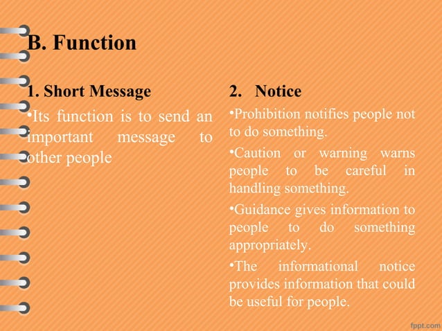 Teaching Writing: Short Functional Text (Short Message and Notice) | PPT