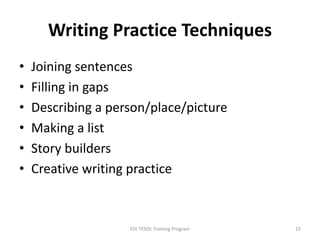 teaching writing is really important for those who want to develop ...