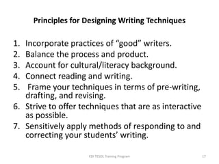 teaching writing is really important for those who want to develop ...