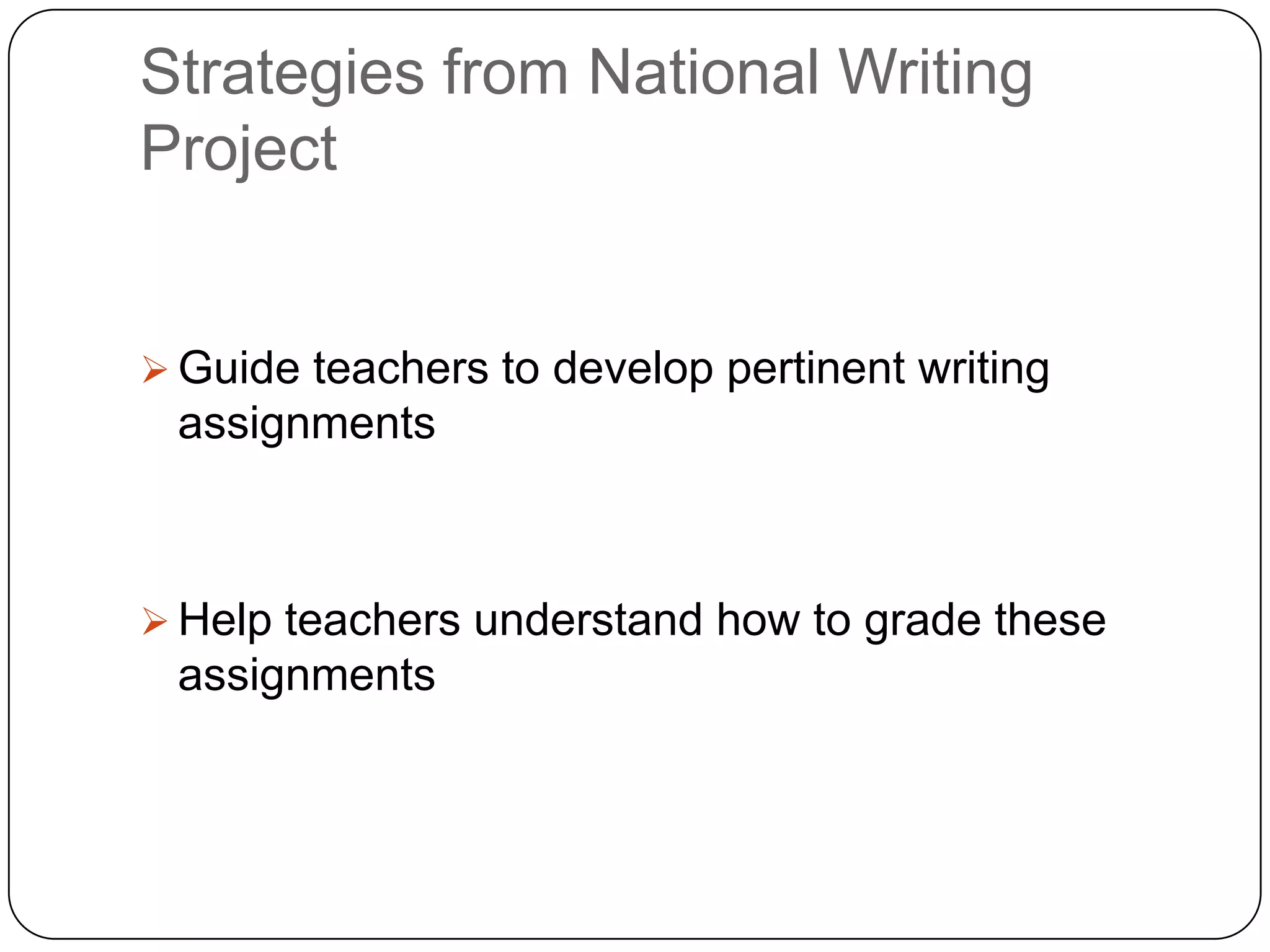 Teaching writing across the curriculum | PPTX