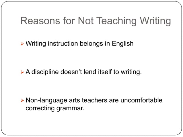 Teaching writing across the curriculum | PPTX