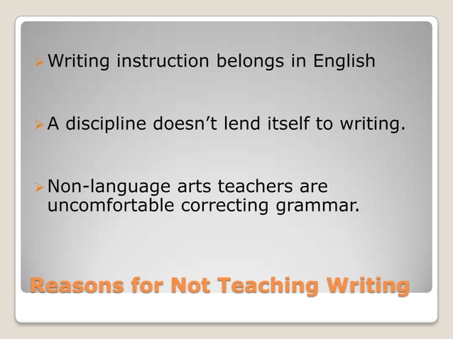 Teaching writing across the curriculum | PPTX