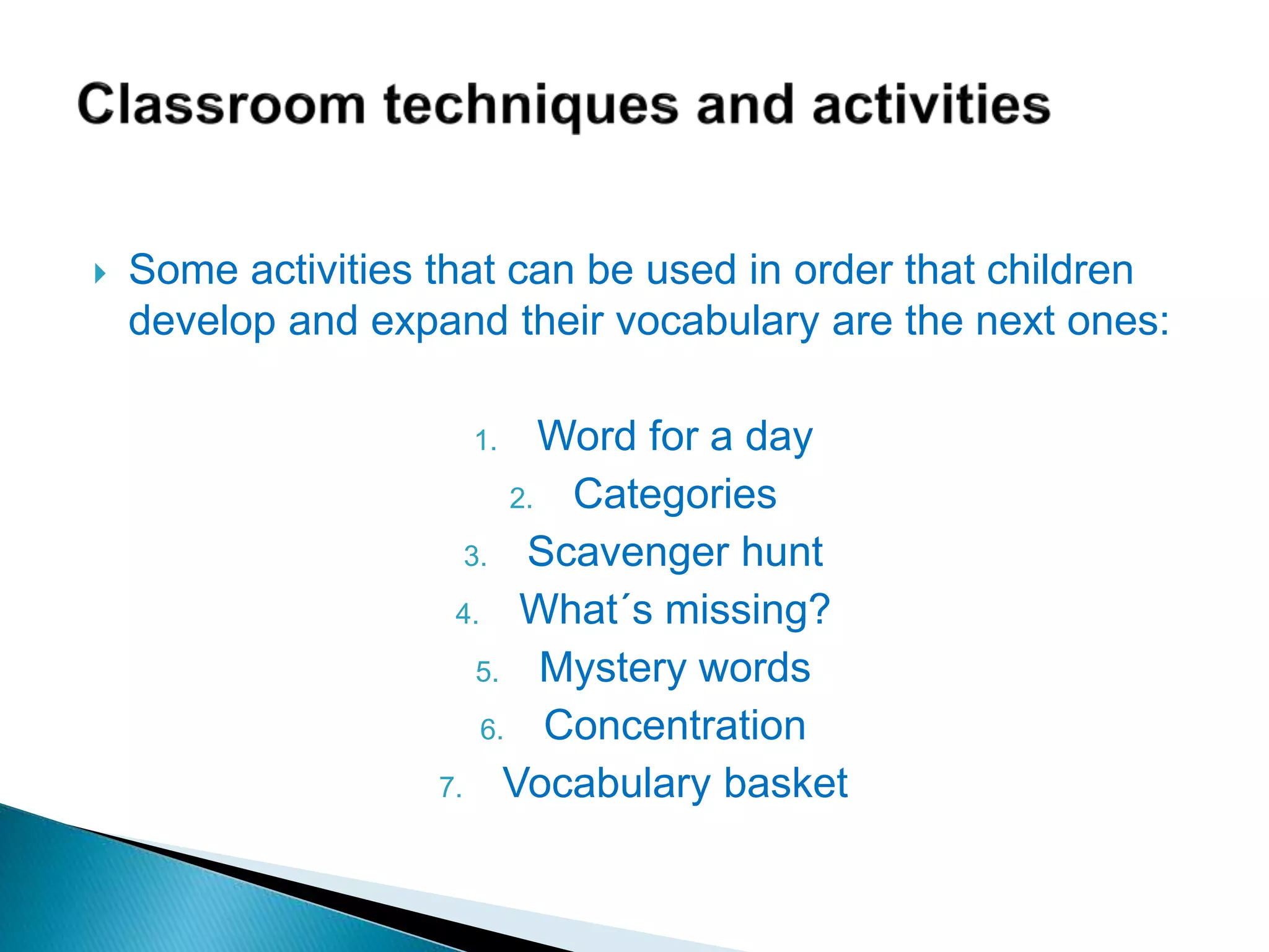 Teaching writing and vocabulary to young learners | PPTX