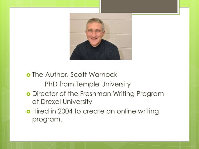 Teaching writing online scott warnock | PPTX | Educational Assessment ...