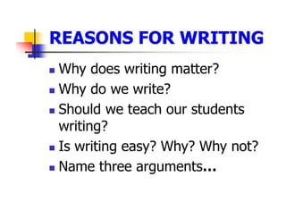 TEACHING WRITING STRATEGIES | PPT