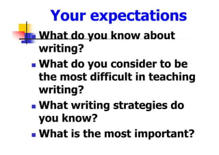 TEACHING WRITING STRATEGIES | PPT